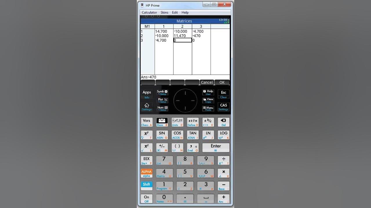 Matrix Calculation on the HP Prime - YouTube