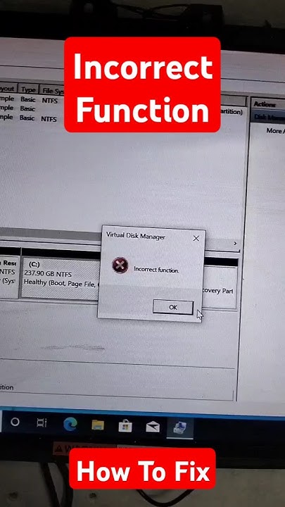How To Fix Incorrect Function Hard Drive | Disk 1 Unknown Not ...
