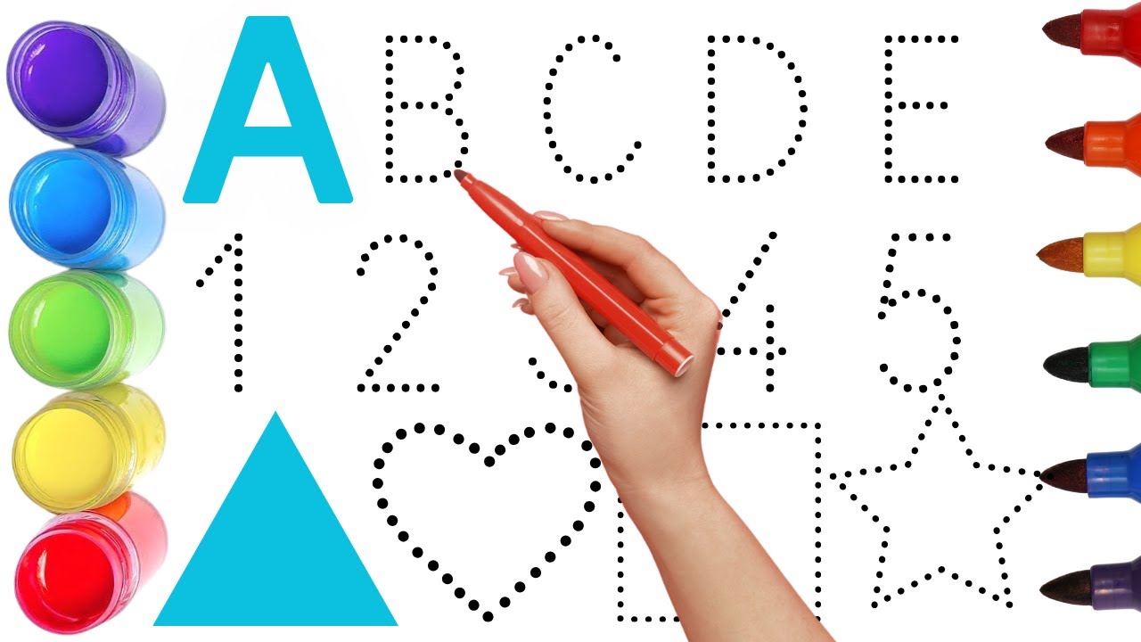 Fun and Educational Dotted Tracing abcd,shapes,123 for Kids | Number ...