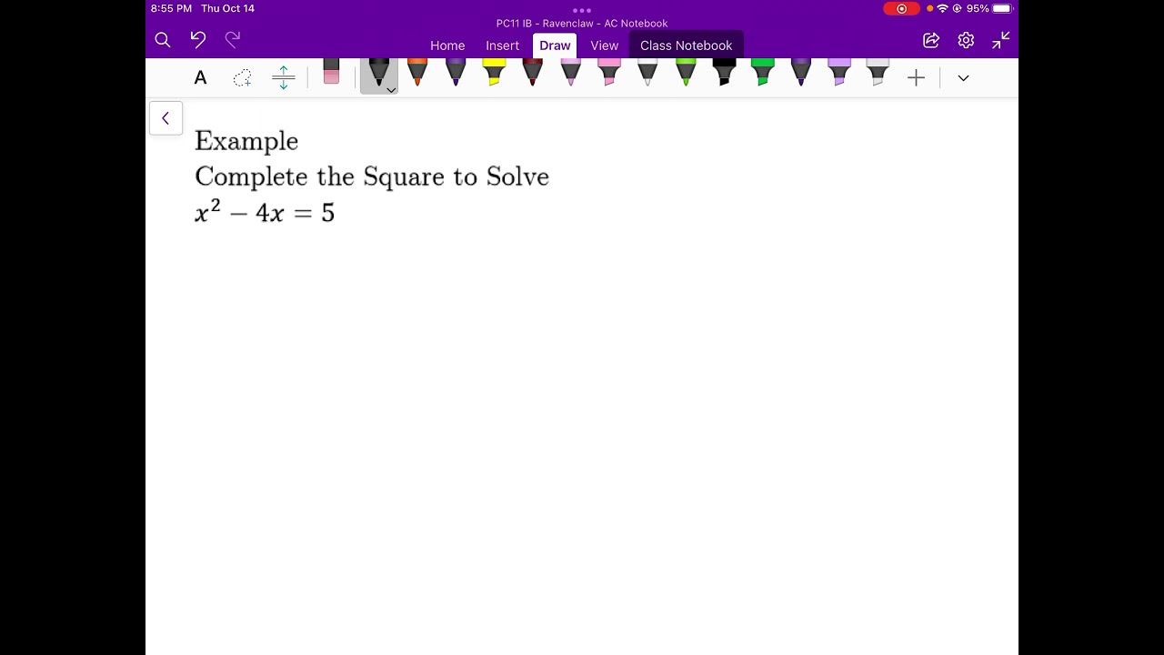 PC11 1.7d Solving Quadratic Equations - Completing the Square - YouTube