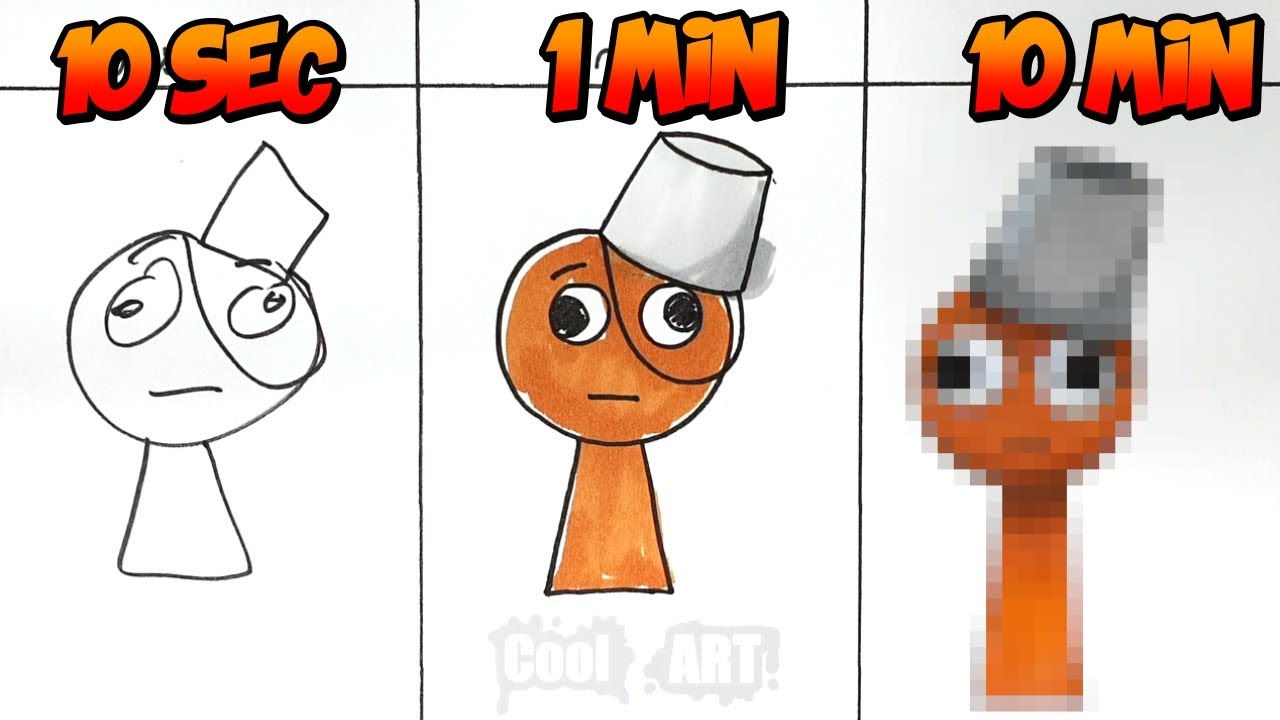 DRAWING SPRUNKI BRUD IN 10 MIN CHALLENGE - YouTube