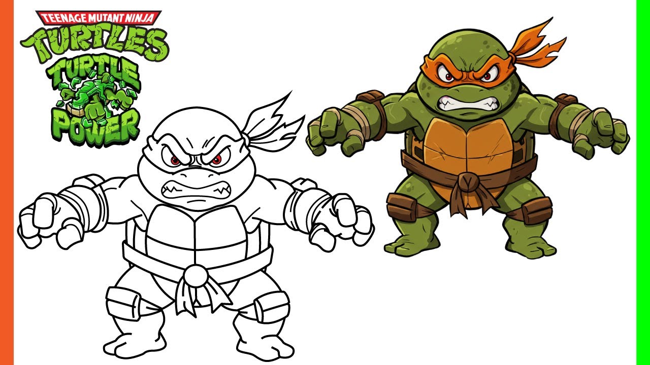 Michelangelo Ninja Turtle Drawing | Step by Step Art Tutorial - YouTube