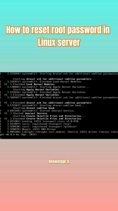 How to reset root password in Linux server - YouTube