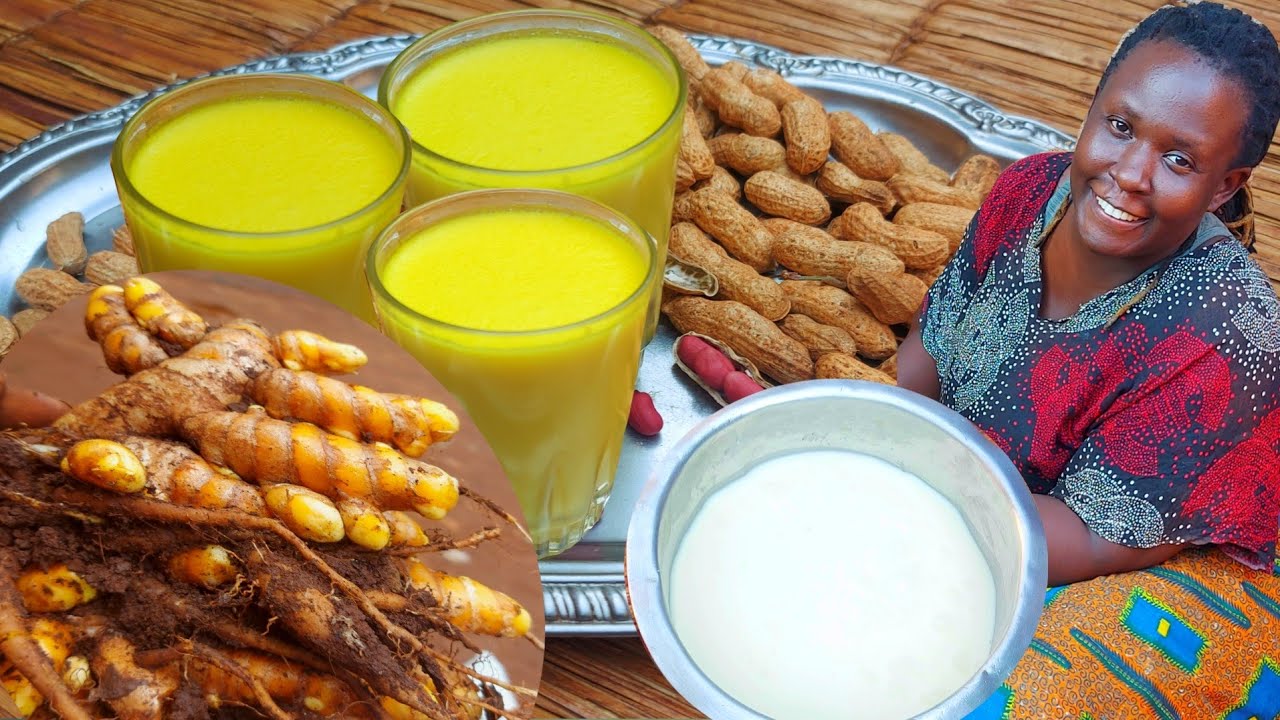 Preparing traditional golden milk for breakfast_anti inflammatory drink ...