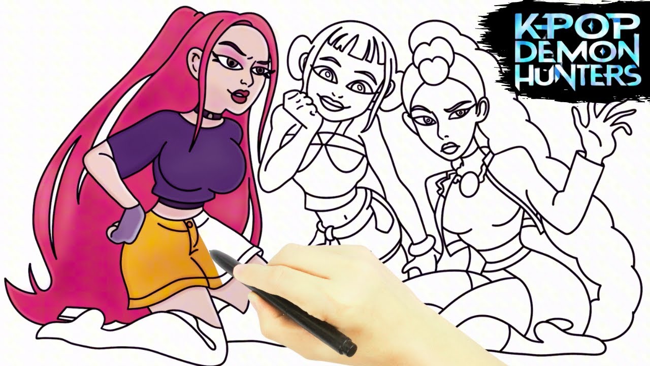 Step-by-Step Drawing K-Pop: Demon Hunters Heroine – face, proportions ...