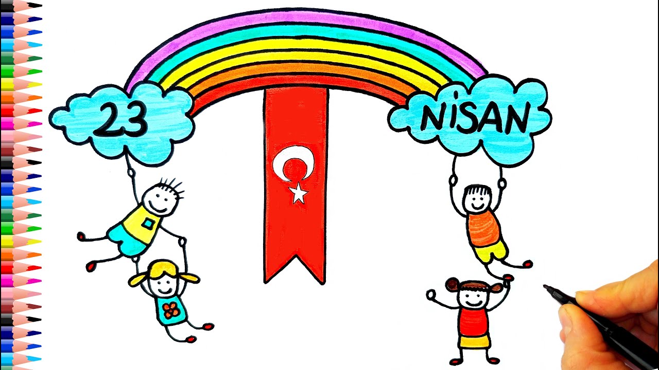 23 Nisan Resmi Çizimi 🌈 Kolay 23 Nisan Resmi Çizimi - 23 Nisan ...