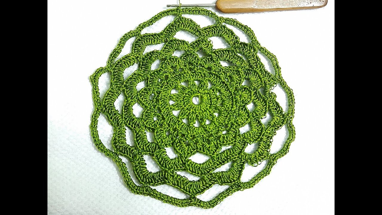 crochet doily easy tutorial for beginners with subtitles - YouTube