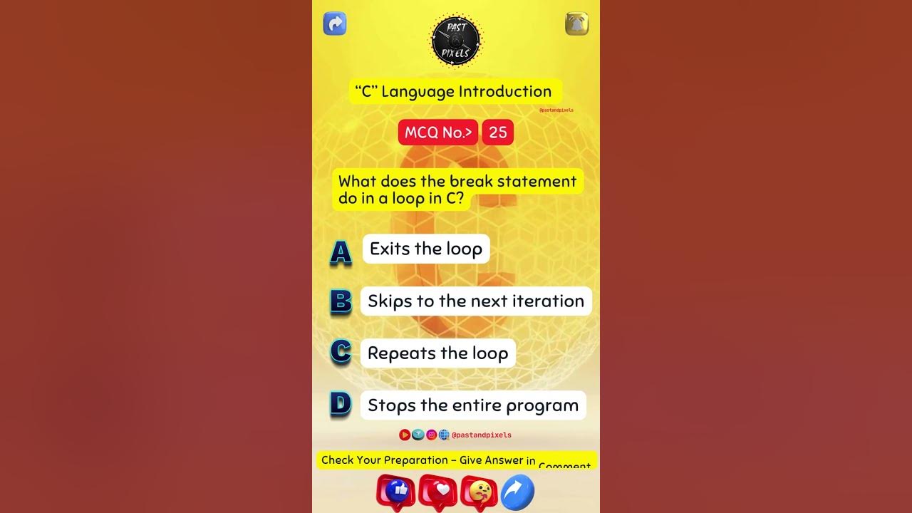 C Language Introduction MCQs 25/30 #clanguage #shorts - YouTube