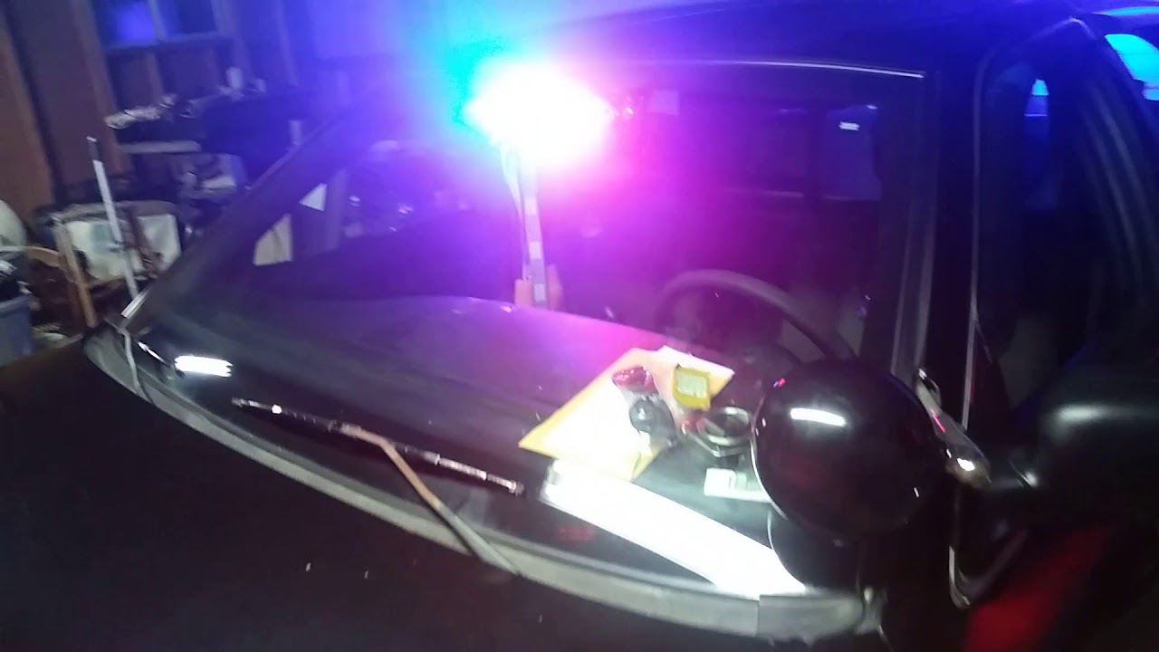 Small town police agency upgrade. Out with the old in with the LED ...