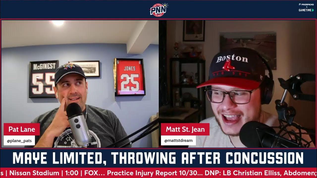 Patriot Nation 185: Drake Maye in concussion protocol, Titans preview - YouTube