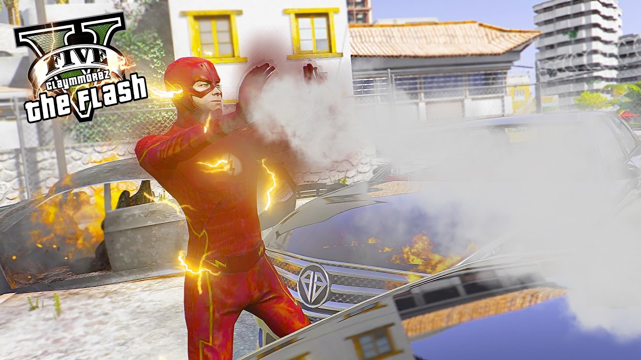 The Flash Creates Vacuum Blast ! Putting Out Fire (GTA 5 Ultimate Flash ...