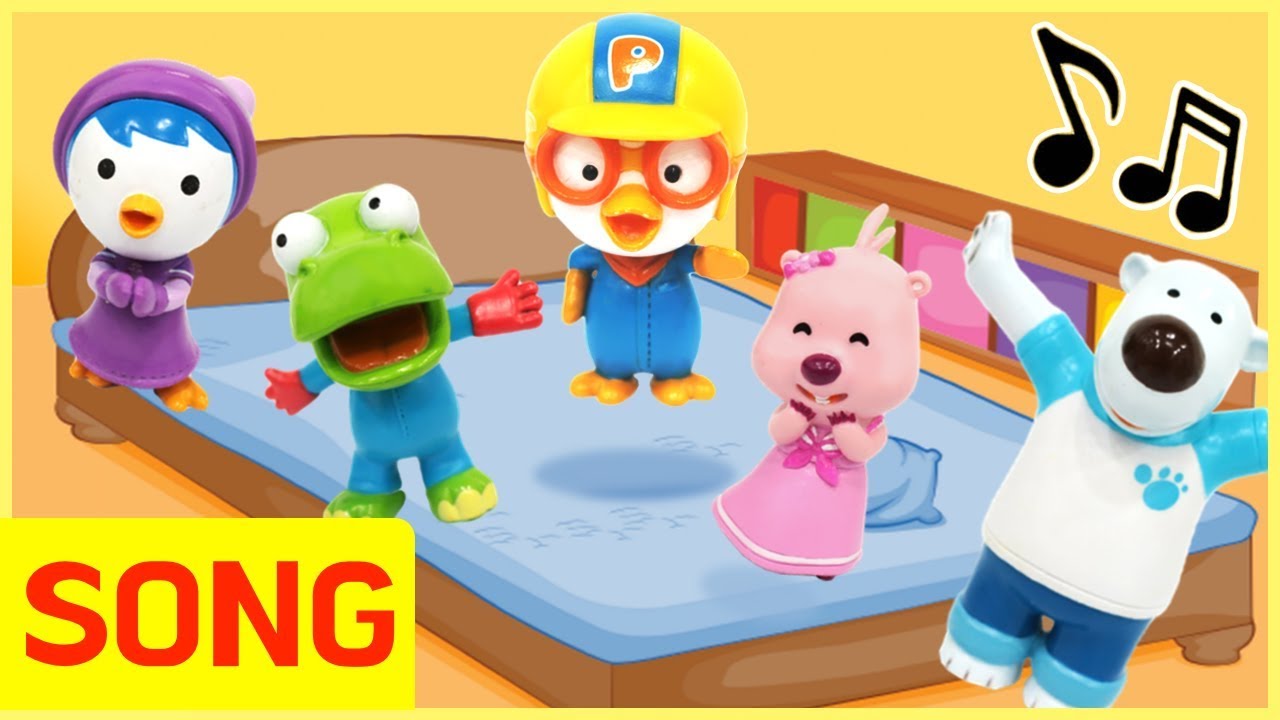 Pororo and friends Five Little Monkeys Jumping On The Bed Nursery Rhyme ...
