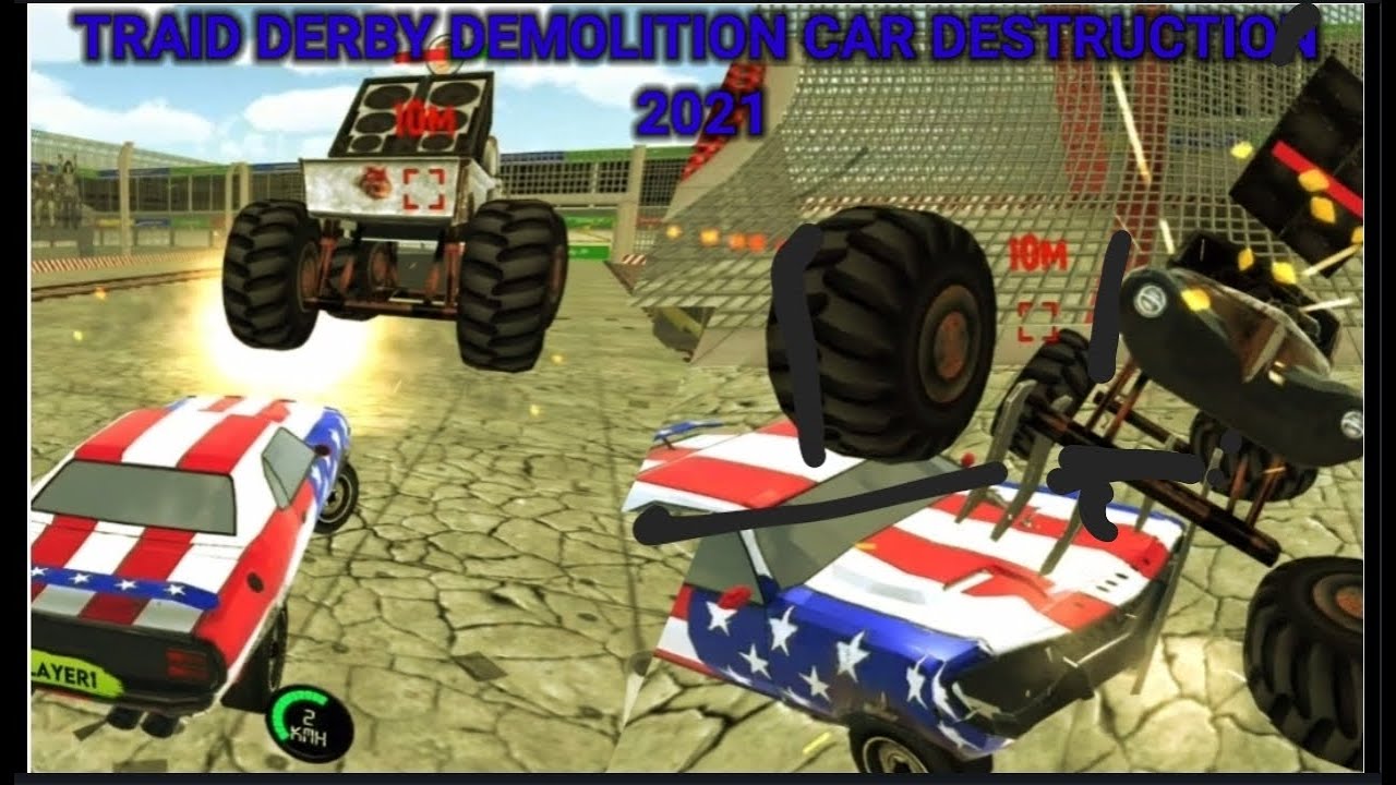 TRAID DERBY DEMOLITION CAR DESTRUCTION 2021,Car destroy game,4k video ...