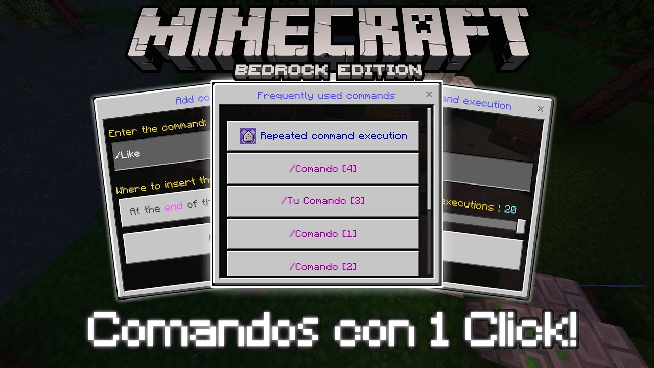 Comandos con 1 Clic - Minecraft Bedrock - YouTube