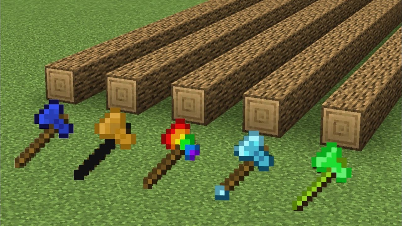 Which axe is better and fastest in minecraft experiment - YouTube