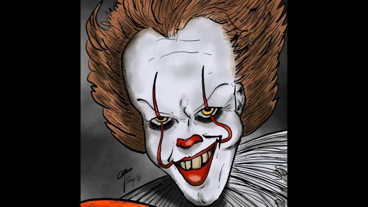 How to Draw Pennywise from 'IT' (2017) - iPad Pro / Procreate Speed ...
