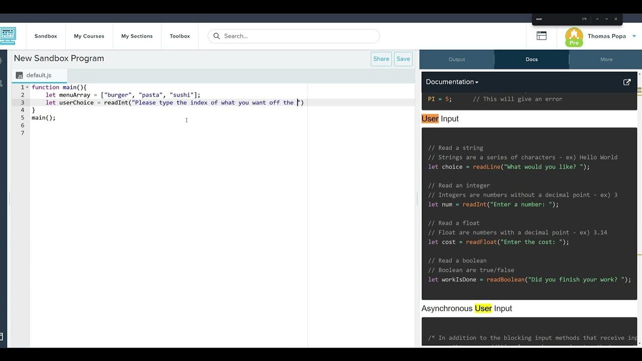 Javascript User Input and Arrays - YouTube