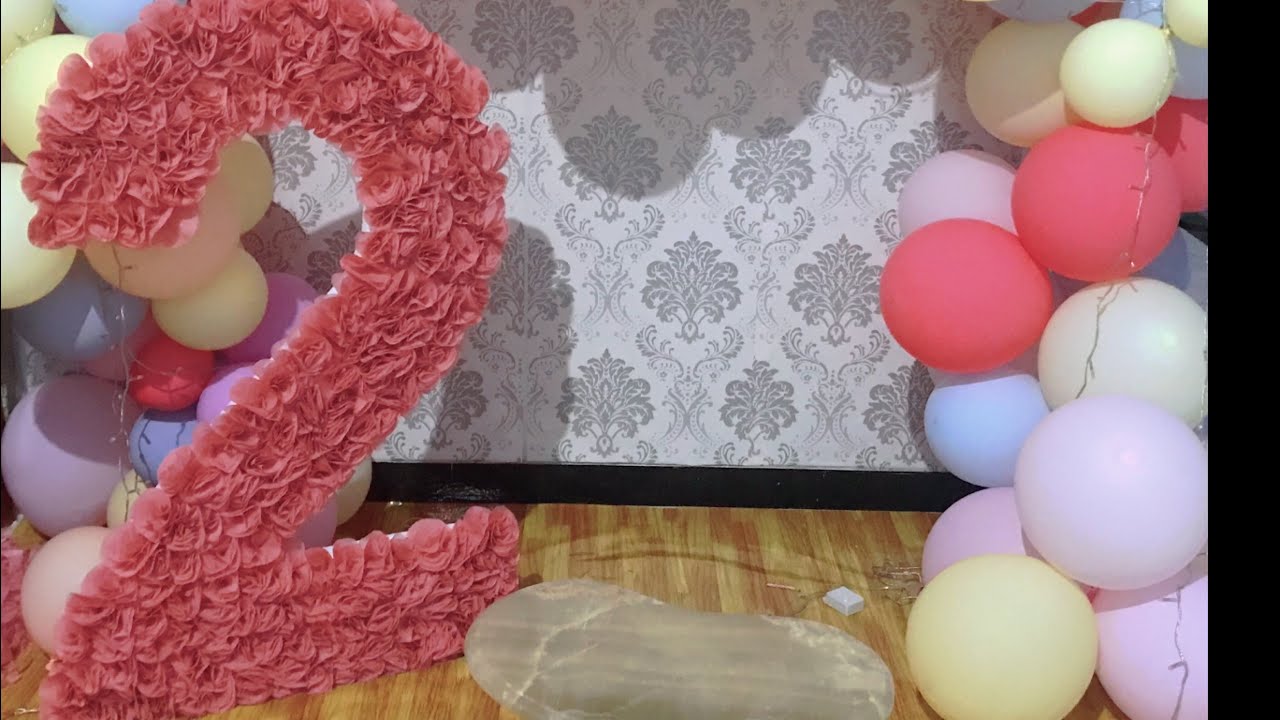 DIY Giant Number | Cara Membuat Angka 2 Bunga Dari Kertas Tissue ...