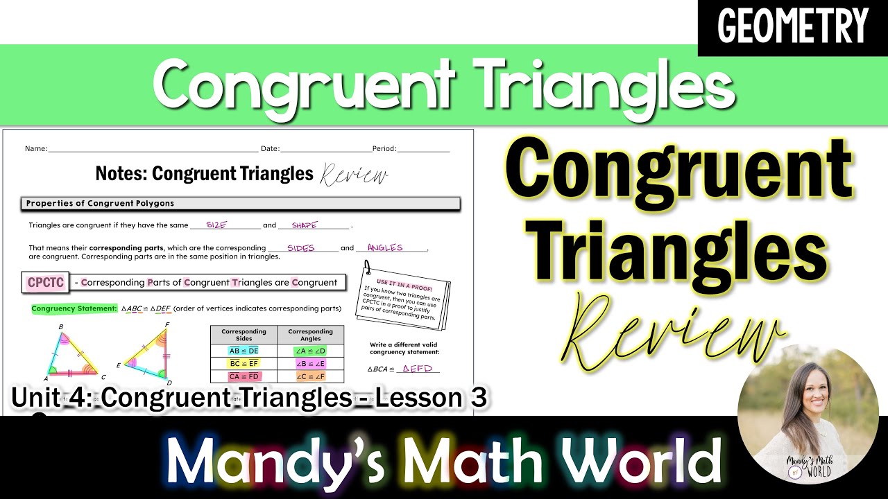 Congruent Triangles Review High School Geometry Lesson - YouTube
