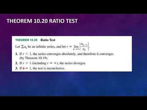 MATH 2414 – 10.7 The Ratio & Root Tests - YouTube