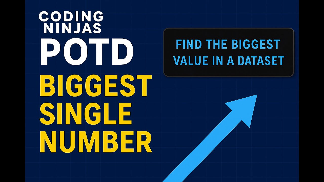 🔹 Coding Ninjas POTD | Biggest Single Number | SQL Solution Explained 🚀 ...