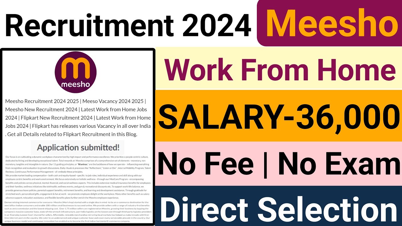 Meesho Recruitment 2024 Apply Online Meesho Job Vacancy Work From Home ...