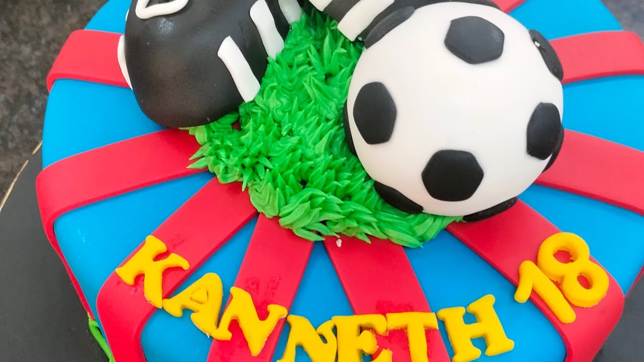 how to make football cake ||| watch full video|| ⚽ theme cake ...