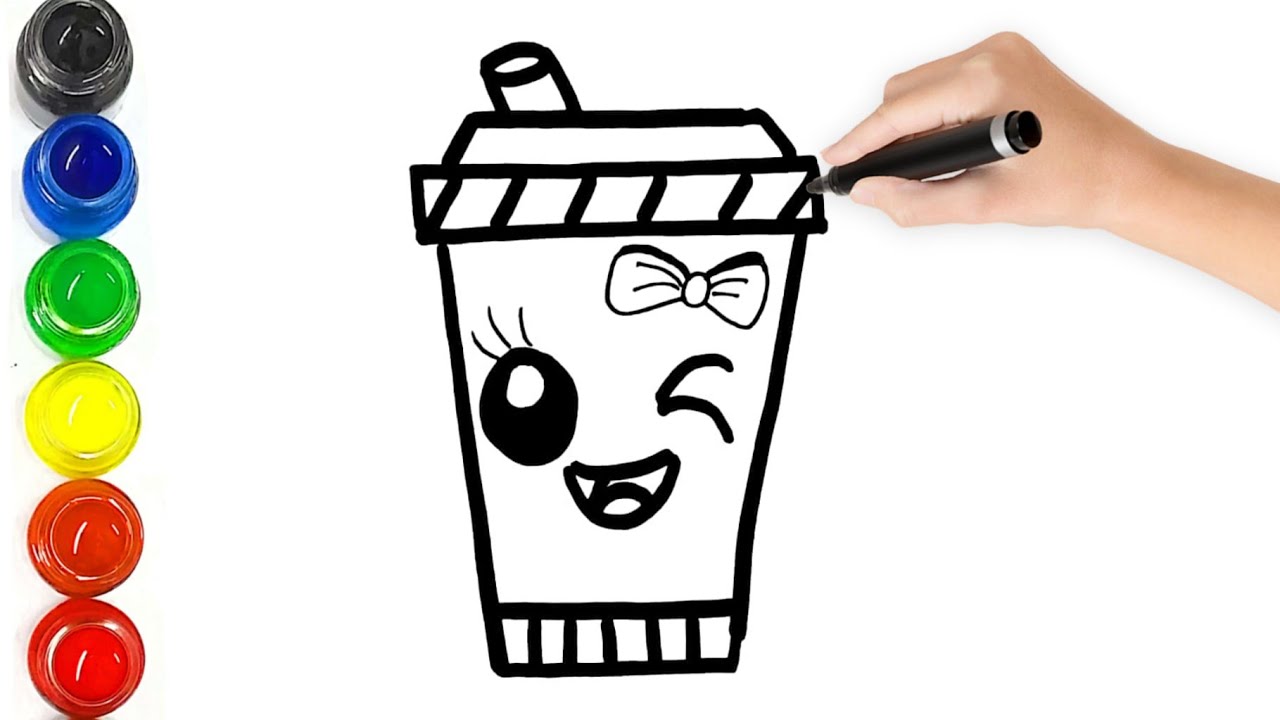 How to draw a cute drink | drink cartoon | Art, Drawing | The creative ...