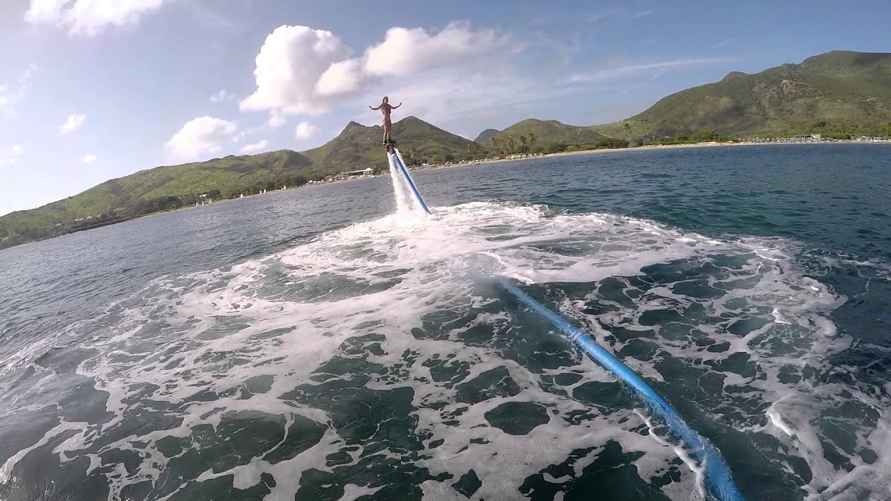 Hot girls flyboarding in the Caribbean with St.Kitts Water Sports - YouTube