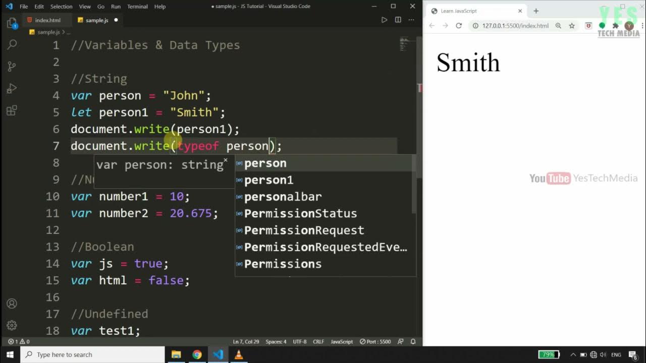 Variables & Data Types | JavaScript Malayalam Tutorial | Part 4 of 25 | - YouTube