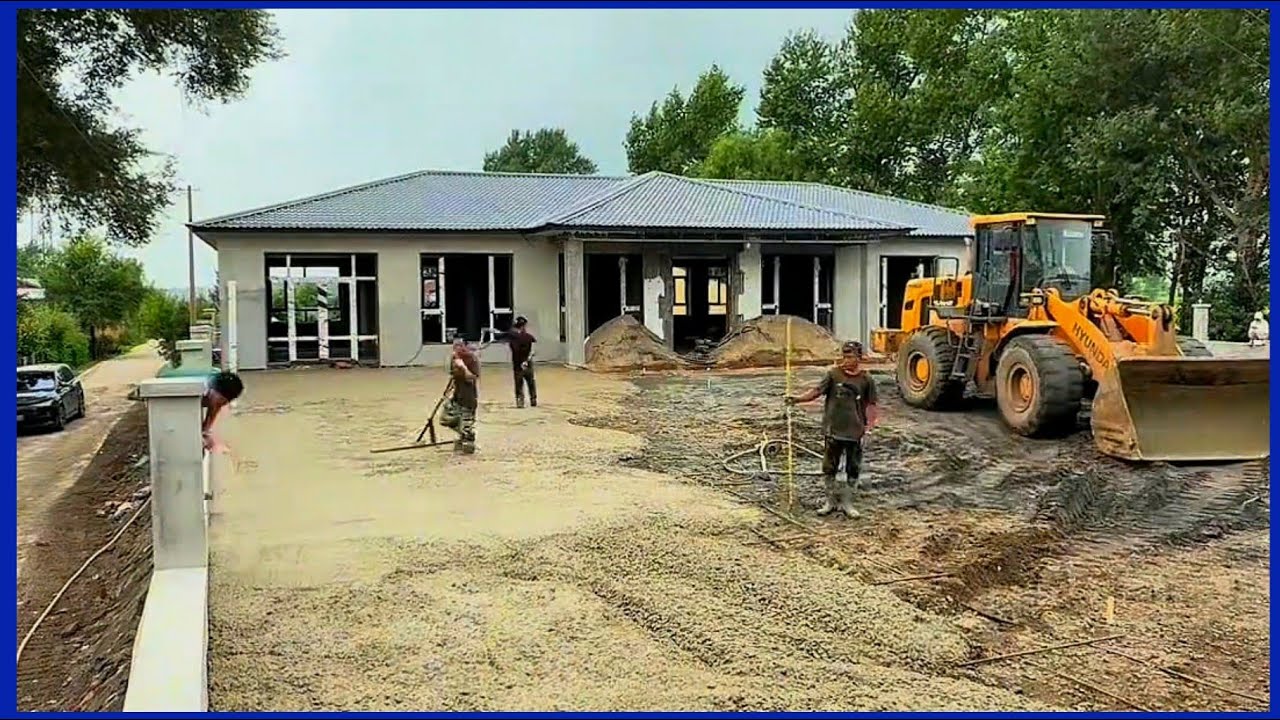 The workers built a beautiful new house and a large garden in the ...
