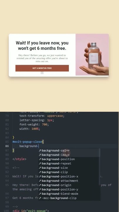 Exit Intent Modal Popup Design #html #css - YouTube