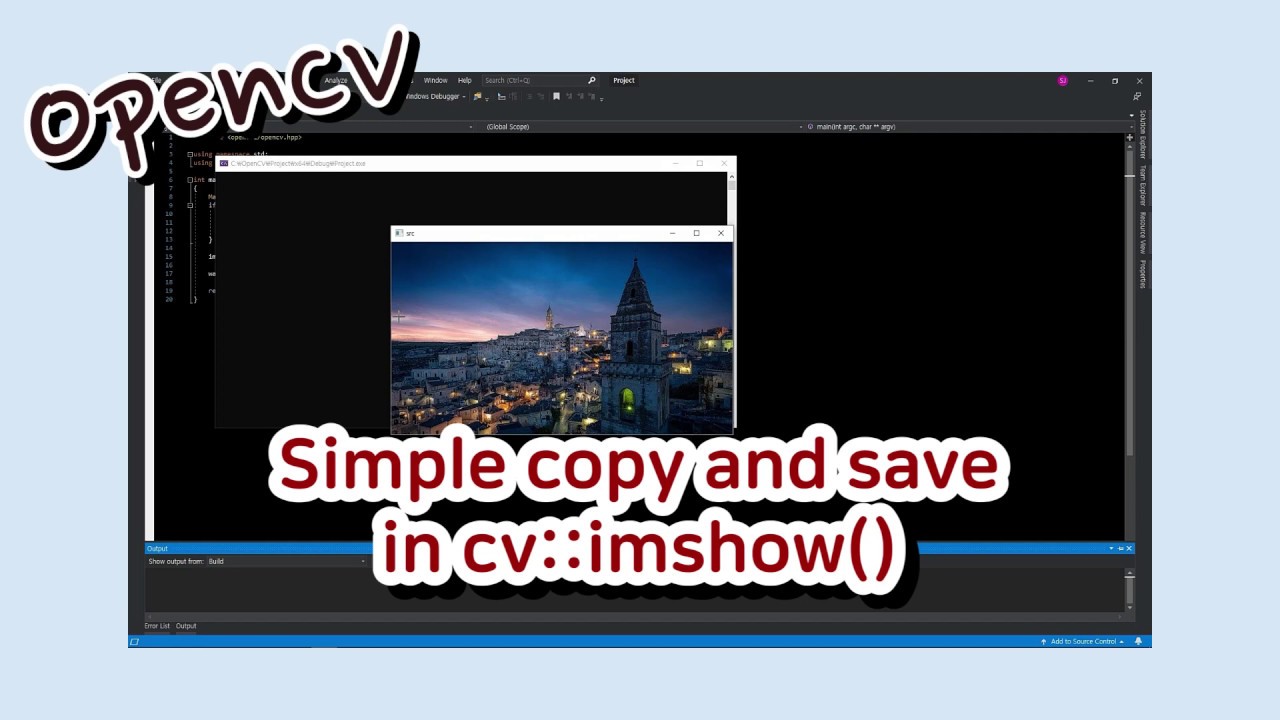 Simple copy and save in cv::imshow() 간단하게 이미지 복사, 저장 하기 - YouTube