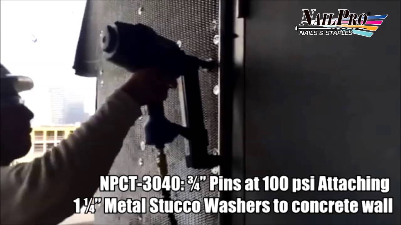 Steel Stucco Mesh and Washer to Concrete Wall - YouTube