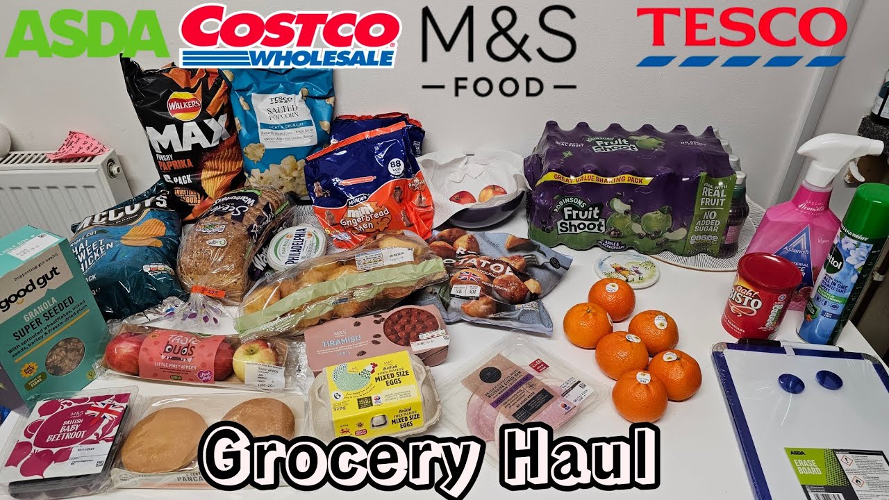 🎄BUDGETMAS🎄 Asda , Tesco, Costco & M&S Haul - YouTube