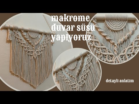 #Makrome Duvar Süsü Yapıyoruz🫶(DETAYLI ANLATIM)#makrome #macrame #macramewalldecor #wallhanging