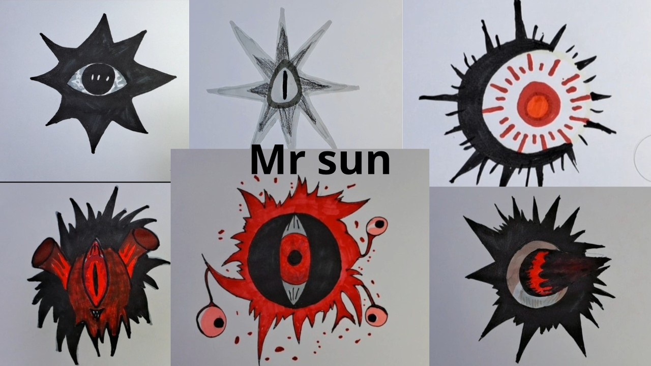 Drawing INCREDIBOX SPRUNKI ( Mr. Sun ) Phase 3 vs Phase 4 vs Phase 5 vs ...