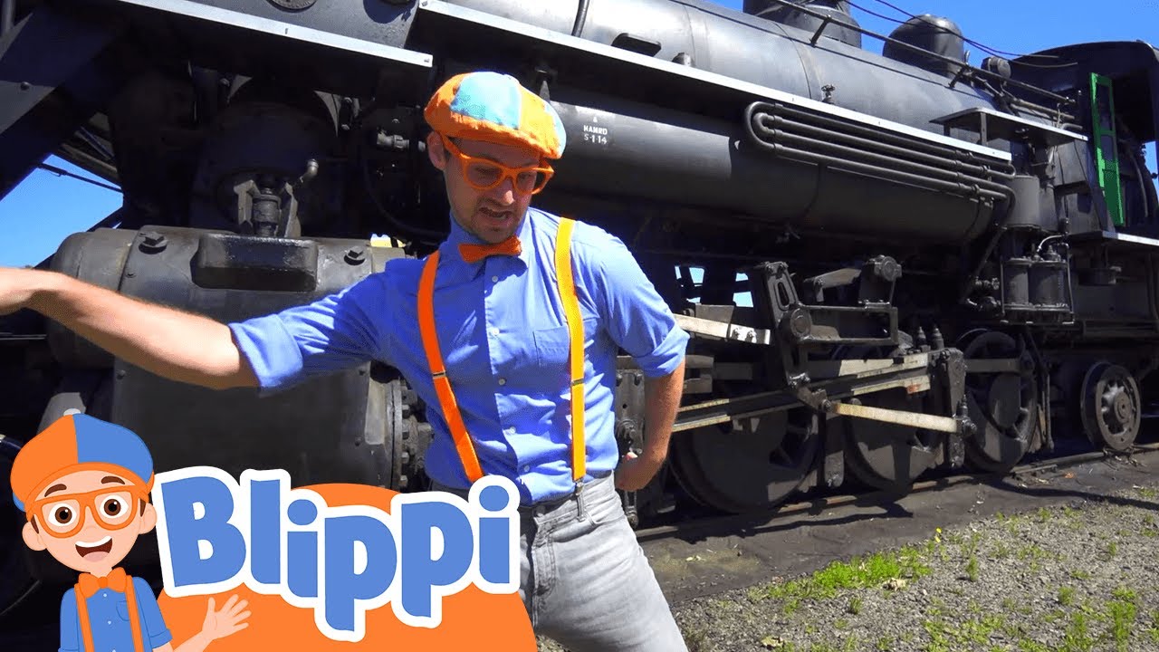 Blippi Explores a Steam Train | Go Buster! | Bus Cartoons for Kids ...