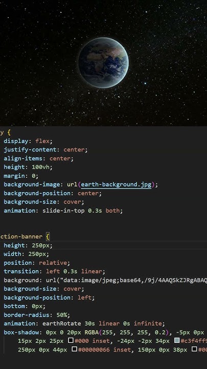 Earth Rotation Animation HTML CSS #shorts #coding - YouTube