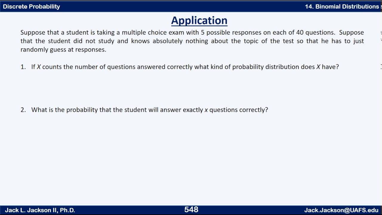 Statistics 2.14.4 Binomial Distribution Applications - YouTube