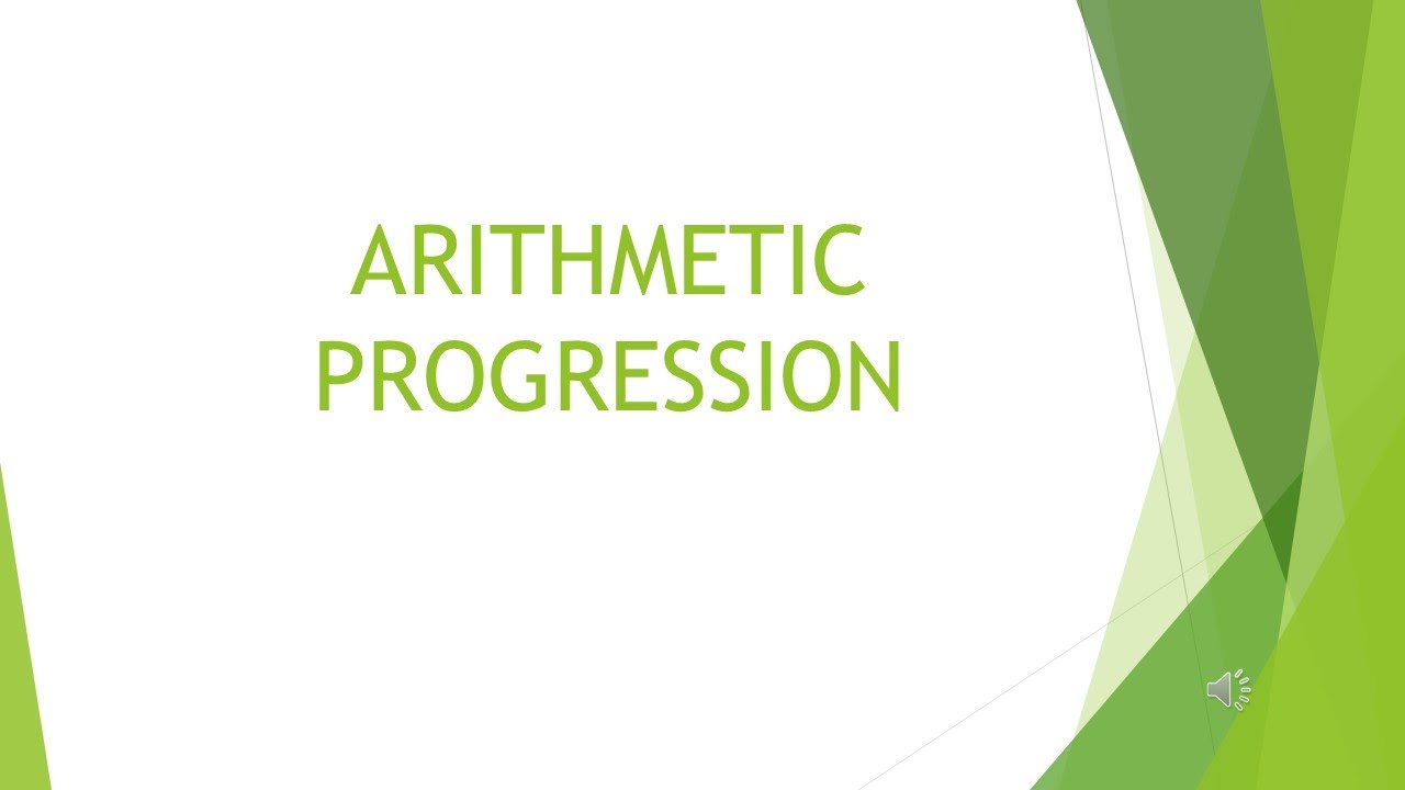 ARITHMETIC PROGRESSION - YouTube