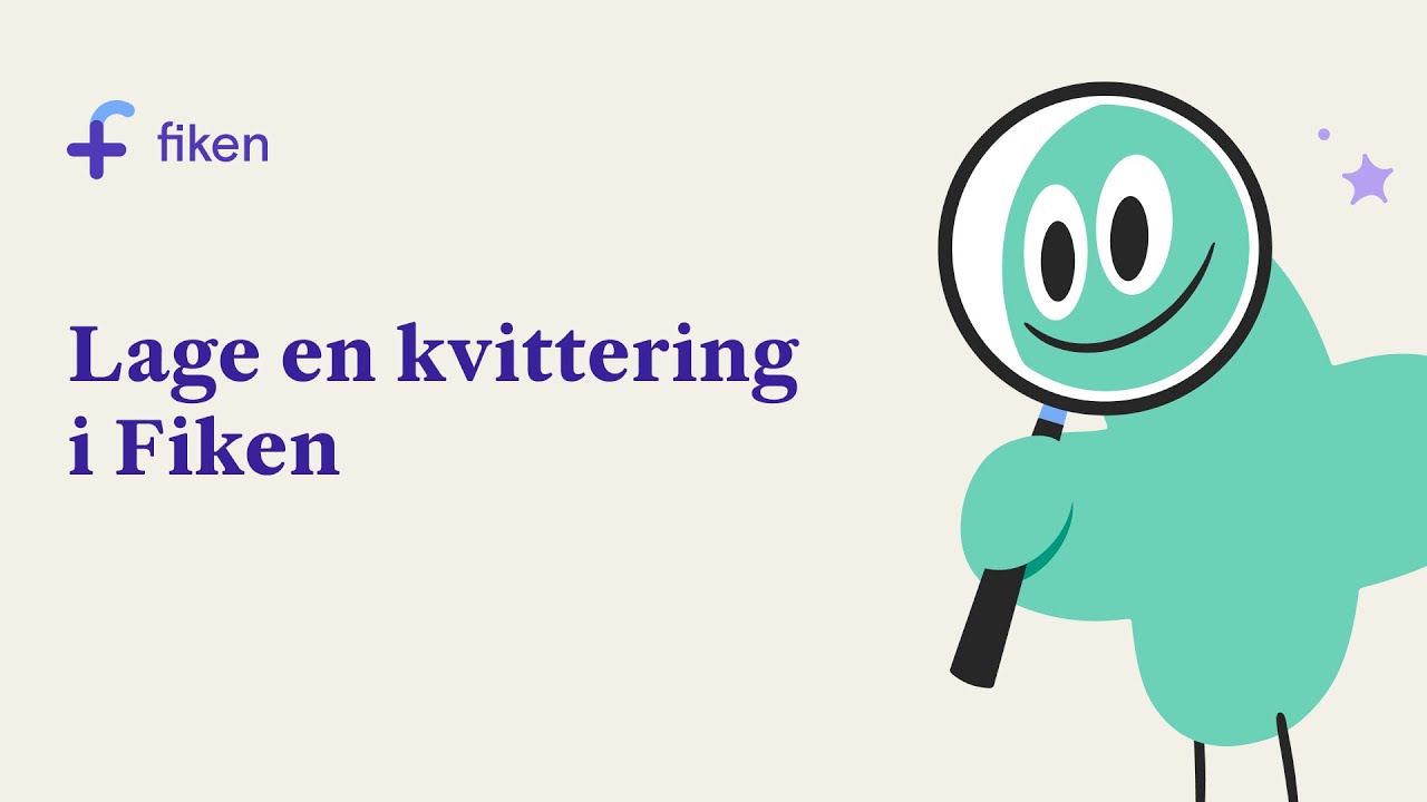 Hvordan lage en kvittering (kontantfaktura) i Fiken - YouTube