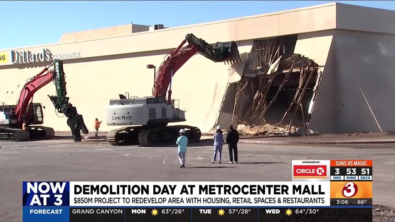 Demolition day arrives for Metrocenter Mall in Phoenix - YouTube