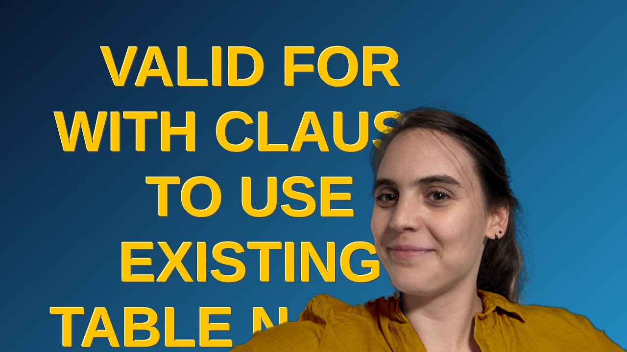 Dba: Valid for WITH clause to use existing table name? - YouTube