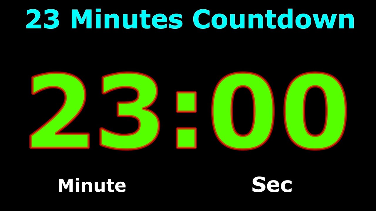 23 Minutes Countdown | Digital Clock | 23 Minutes Alarm | Twenty Three ...