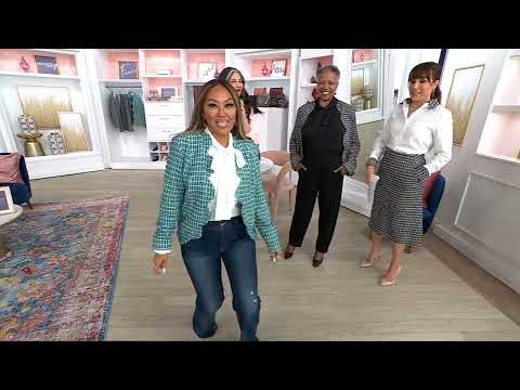 by Stacy London Knit Boucle Scallop Edge Jacket on QVC - YouTube