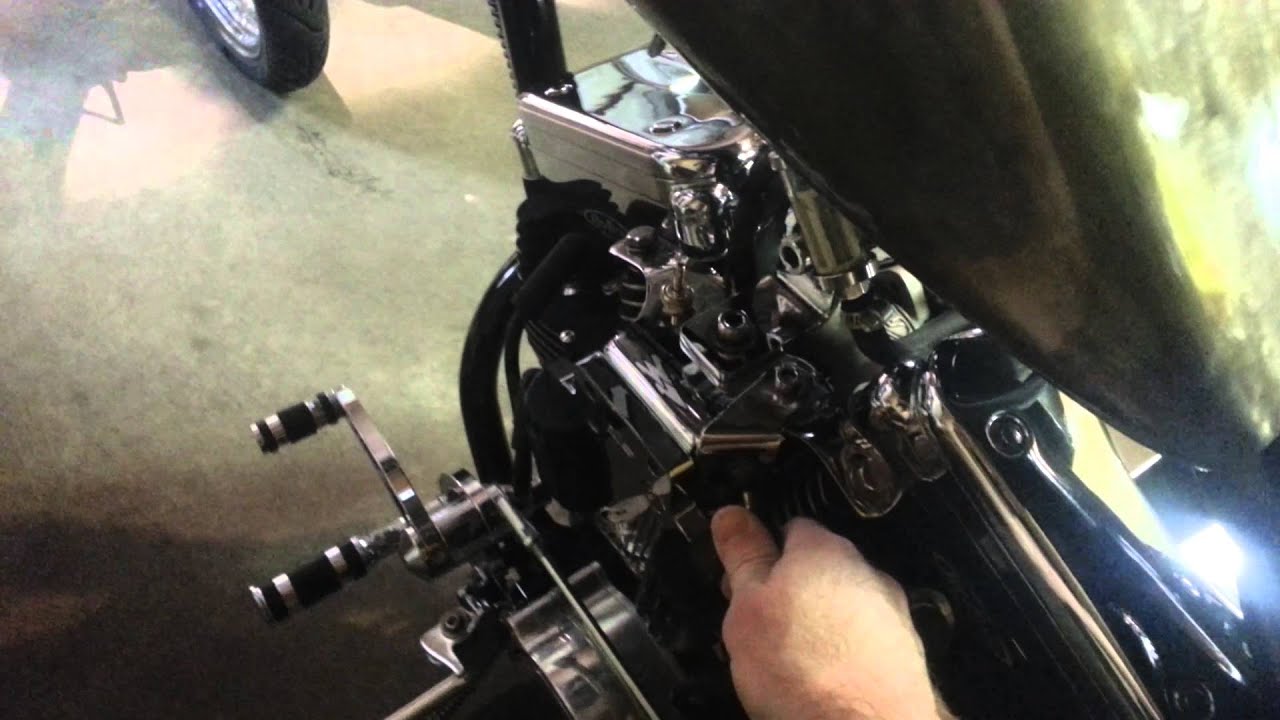 Carolina customs softail chopper. first start up. - YouTube