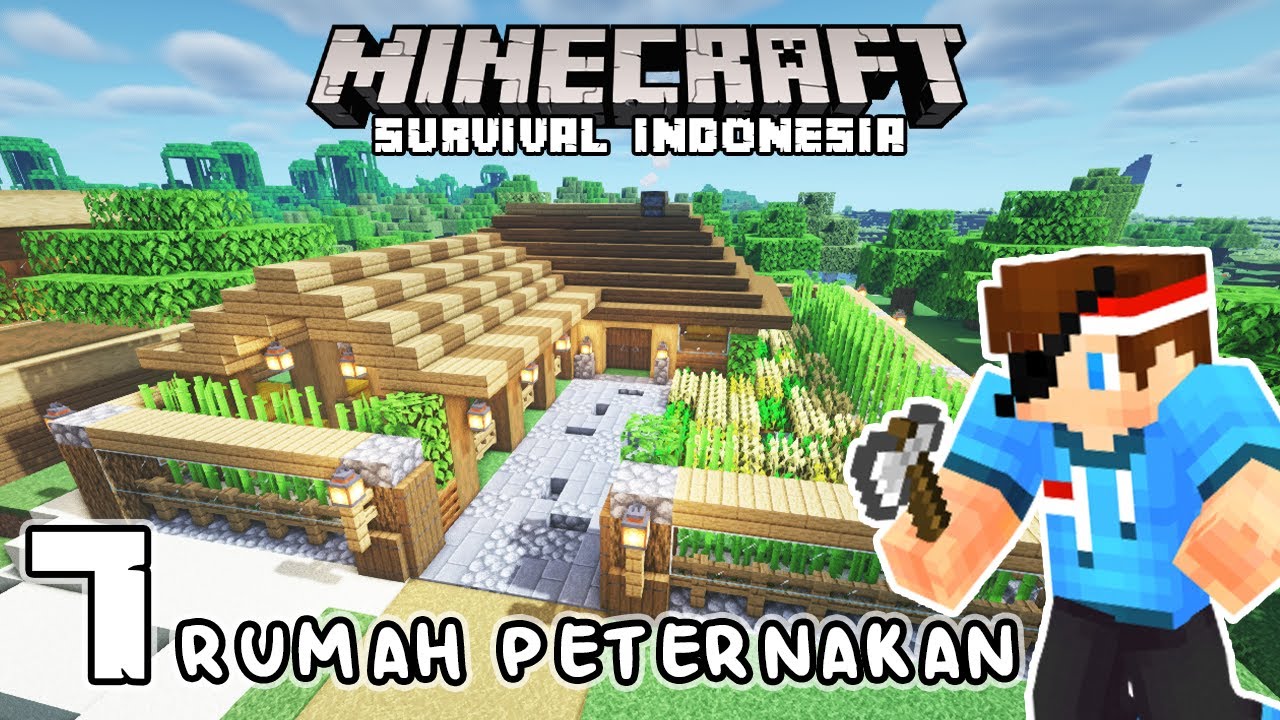 MEMBUAT KANDANG HEWAN DI PINGGIR PANTAI 🐮🐑🐷🐓 - Minecraft Survival ...
