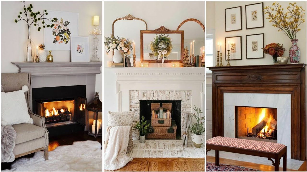 Creative fireplace decoration ideas. Traditional mantel decorating ...