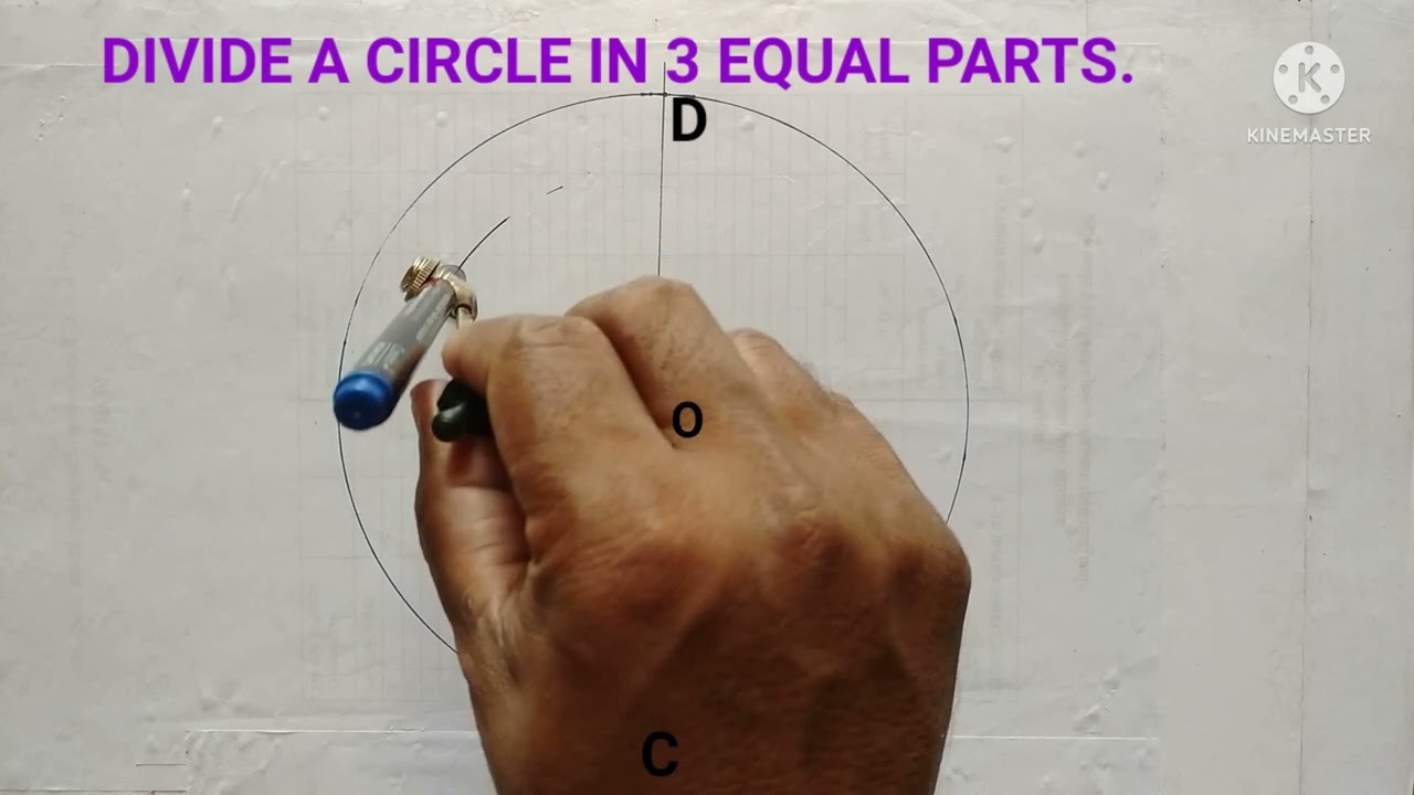 Divide a circle in 3 equal parts. subject - Maths II (Geometry).(ACVM ...